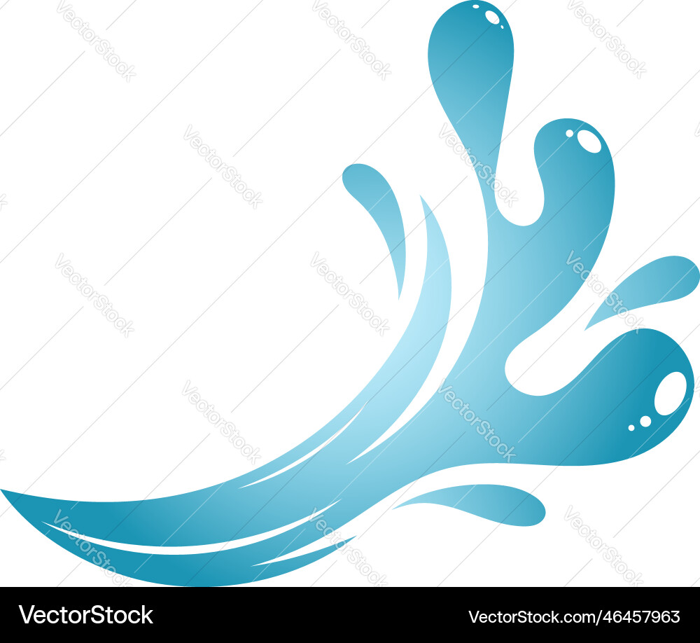 Drops and splashes of blue water design Royalty Free Vector