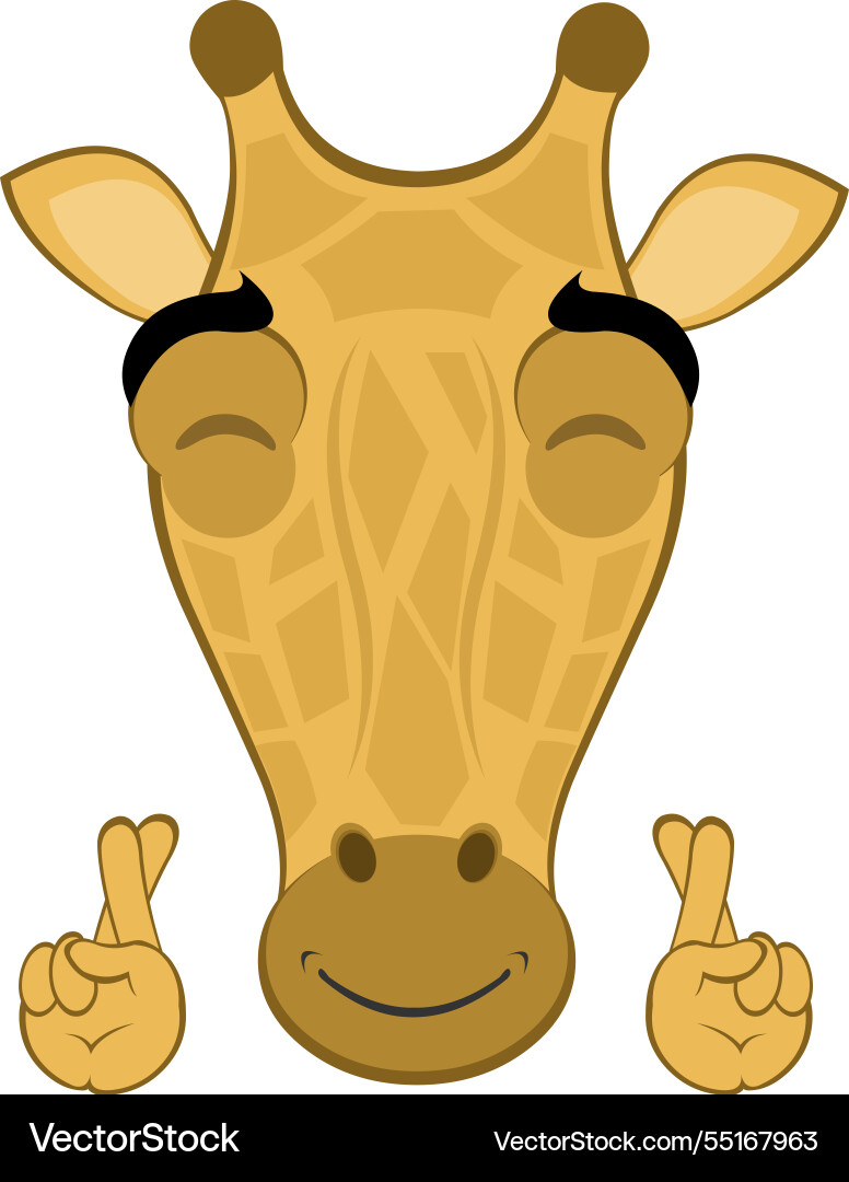 Giraffe crossing fingers Royalty Free Vector Image