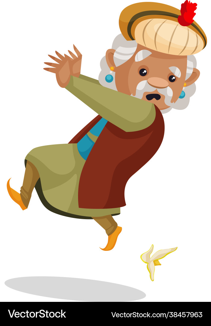 King akbar cartoon character Royalty Free Vector Image