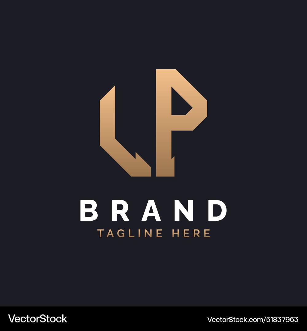 Lp logo design modern minimal elegant and luxury Vector Image