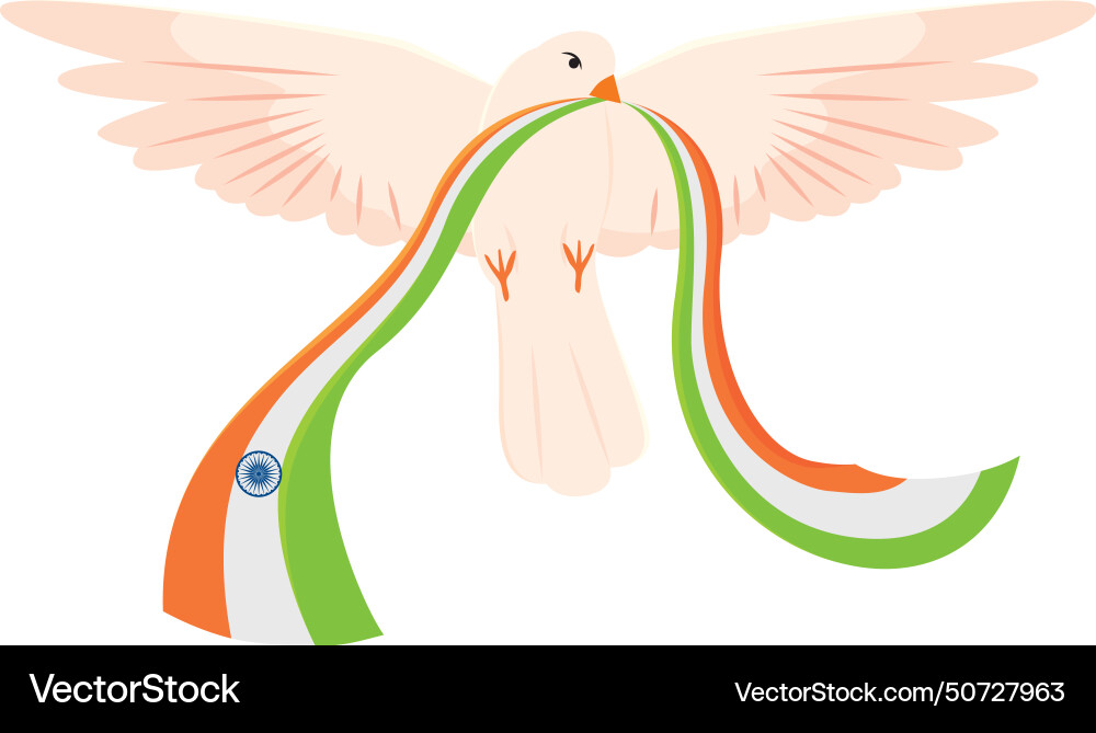 Peace dove character with flag Royalty Free Vector Image