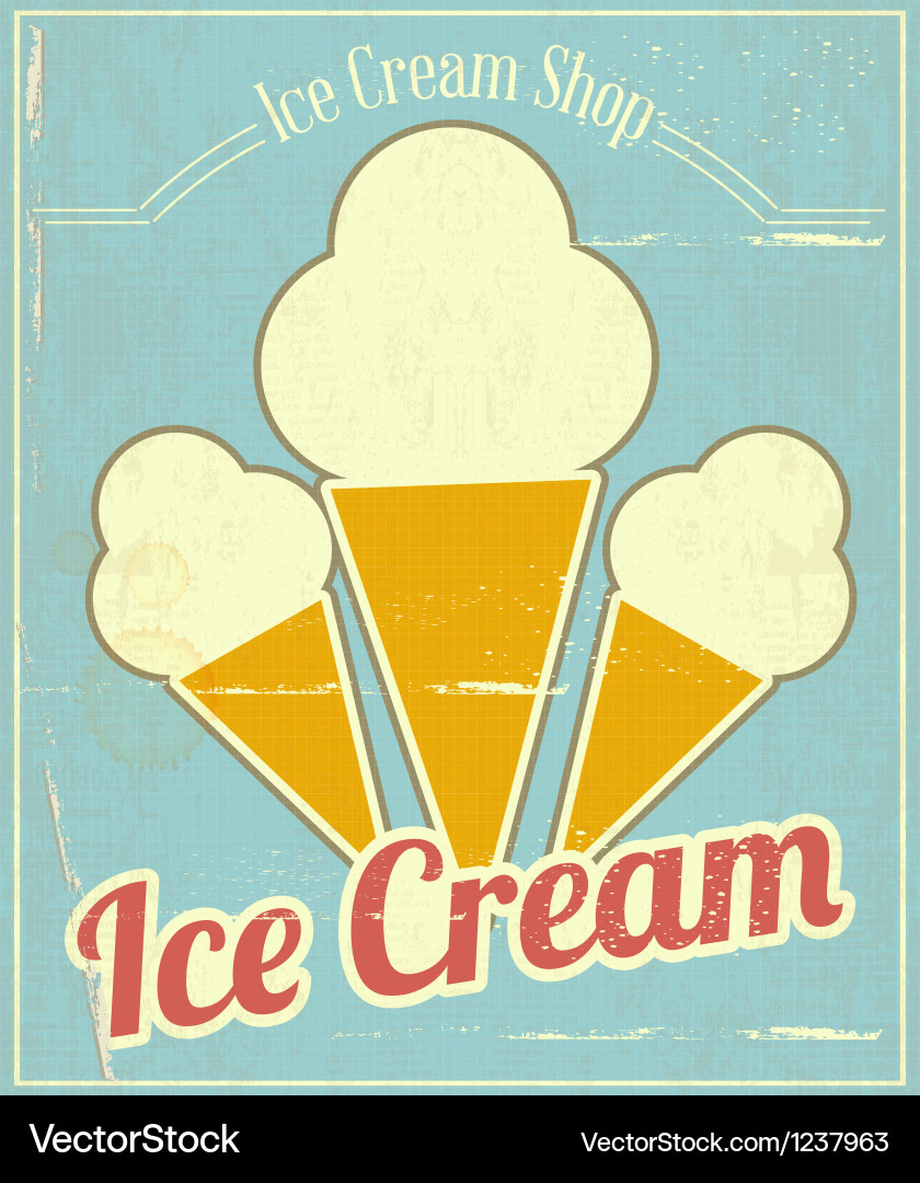 Retro Ice Cream Menu Card Royalty Free Vector Image