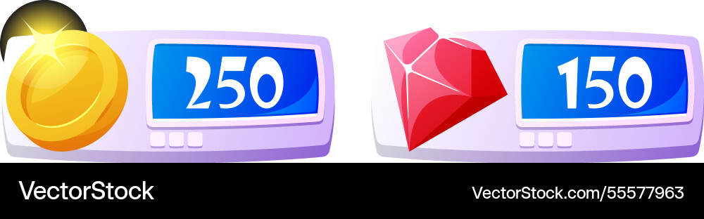 Reward game menu button Royalty Free Vector Image