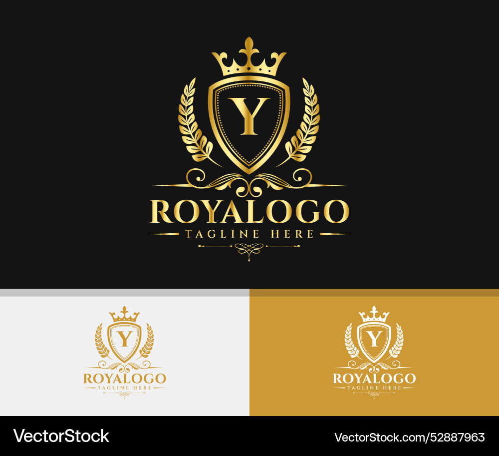 Royal letter y logo template Royalty Free Vector Image
