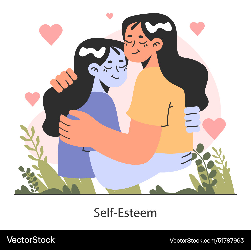 Self-esteem deep understanding and acceptance Vector Image