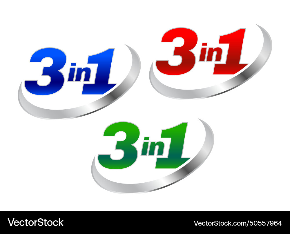3in1 icon logo badge 3 in 1 concept for packaging Vector Image
