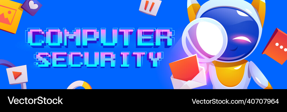 Banner of computer security Royalty Free Vector Image