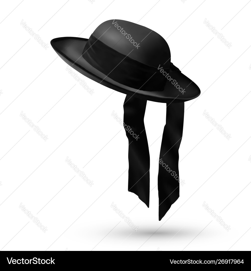 Black breton mens hat Royalty Free Vector Image