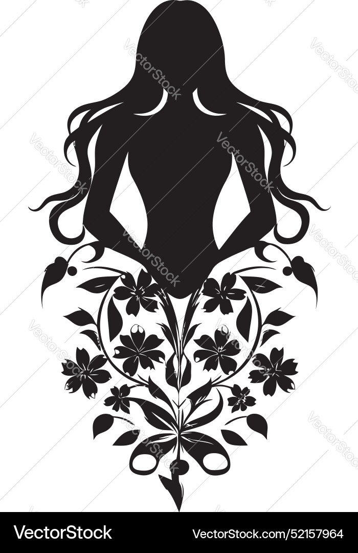 Blooming enchantment beautiful witch symbol Vector Image