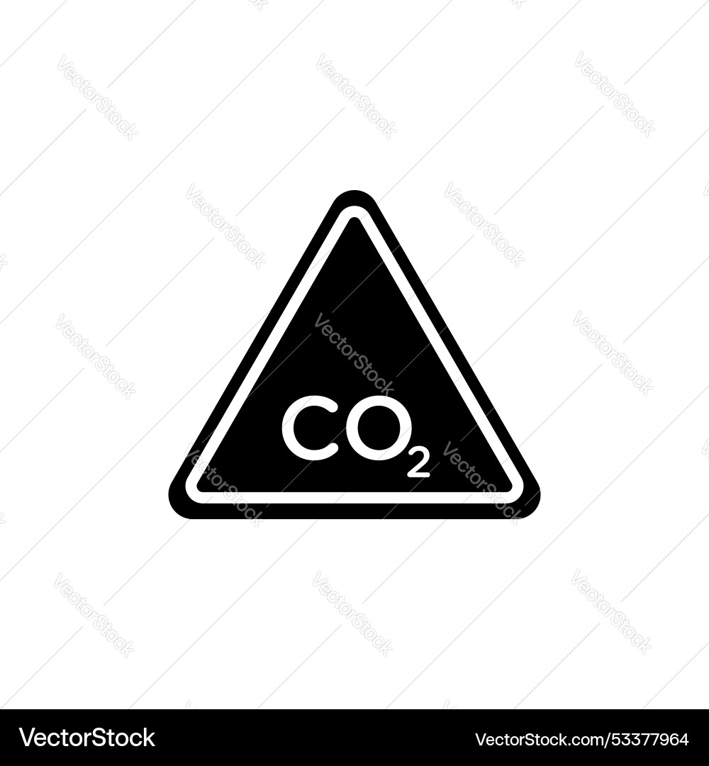 Co2 warning sign icon set alert for carbon Vector Image