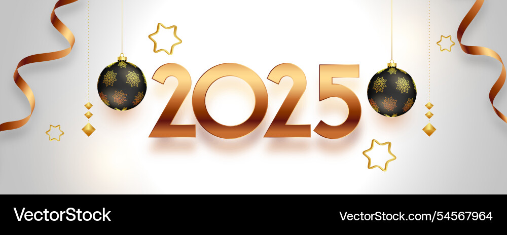 Decorative 2025 new year invitation wallpaper Vector Image