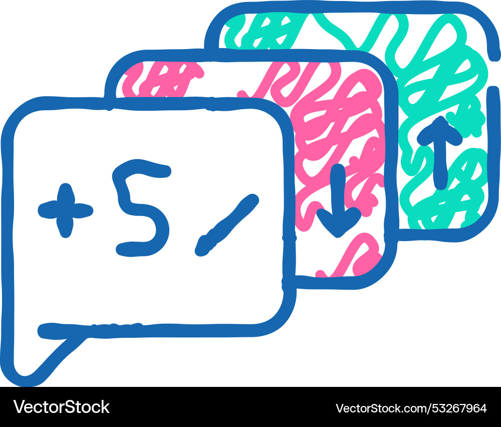 Exit polls growing and falling icon doodle Vector Image