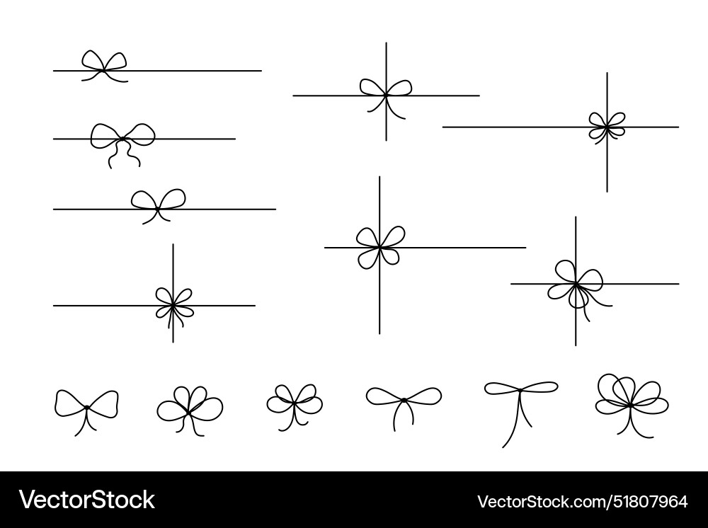 Gift bow for present icons collection ribbon Vector Image