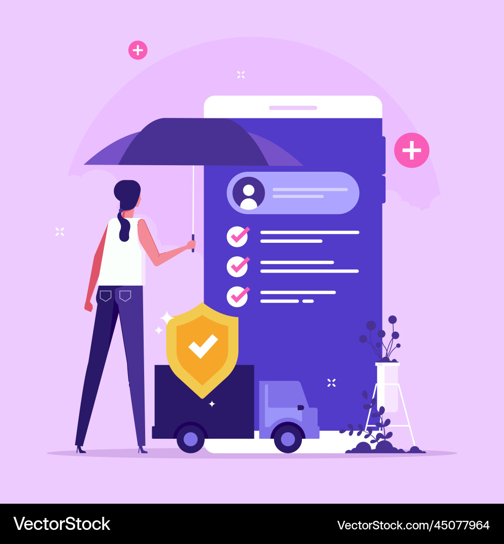 Insurance policy concept transport valuable Vector Image