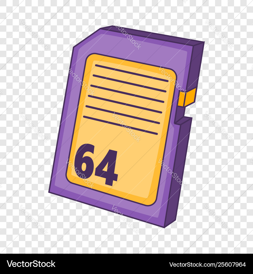 Memory card icon cartoon style Royalty Free Vector Image