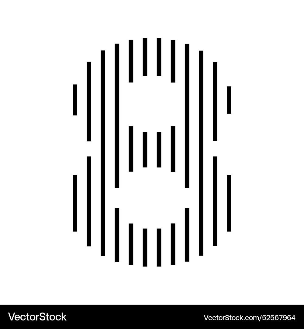Number 8 logo icon geometric vertical stripe lines