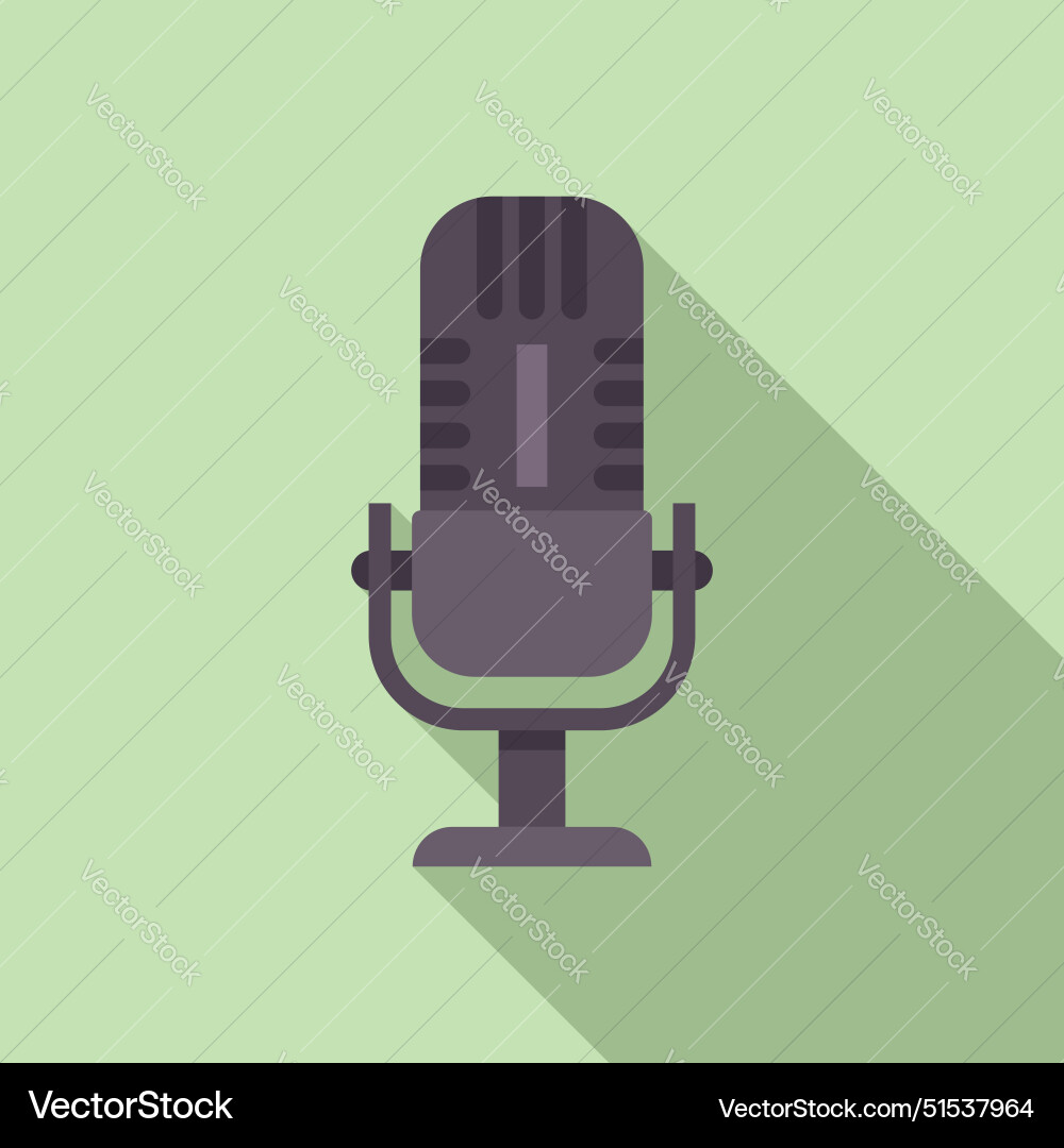 Retro microphone icon on green background Vector Image