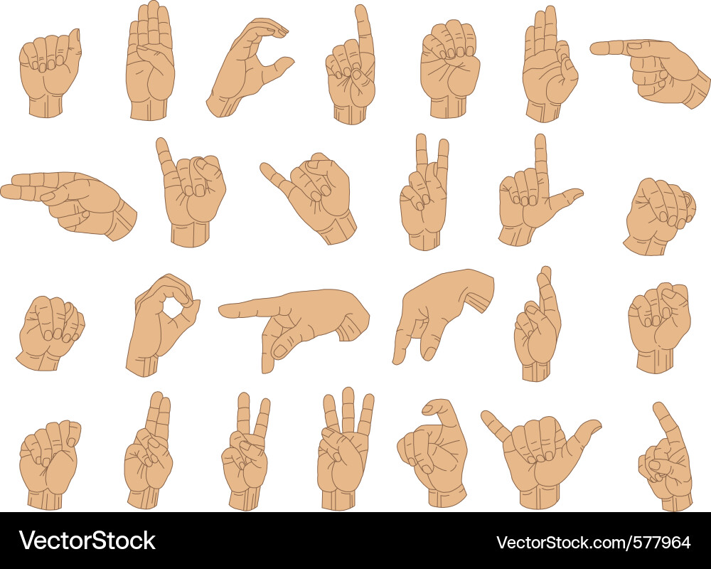 Sign language Royalty Free Vector Image - VectorStock