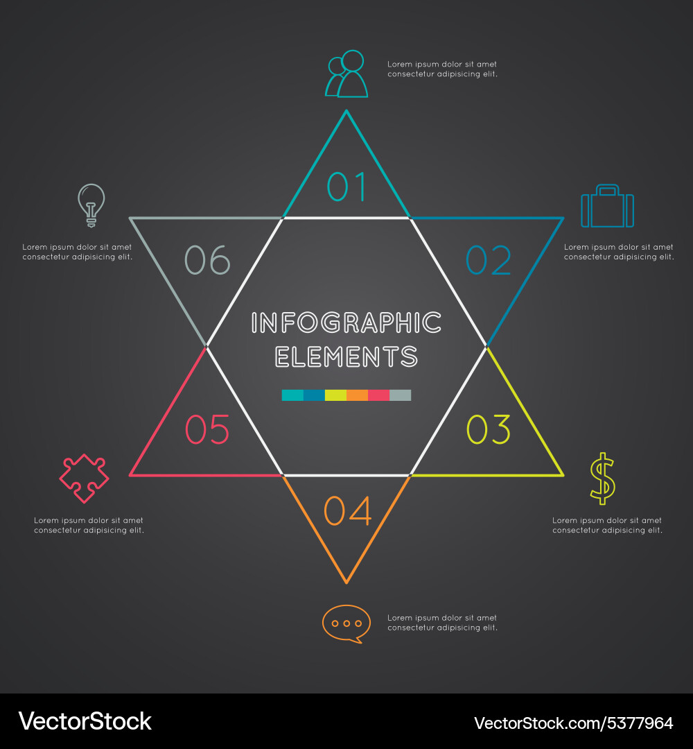 Six-Point Star Presentation Template Royalty Free Vector