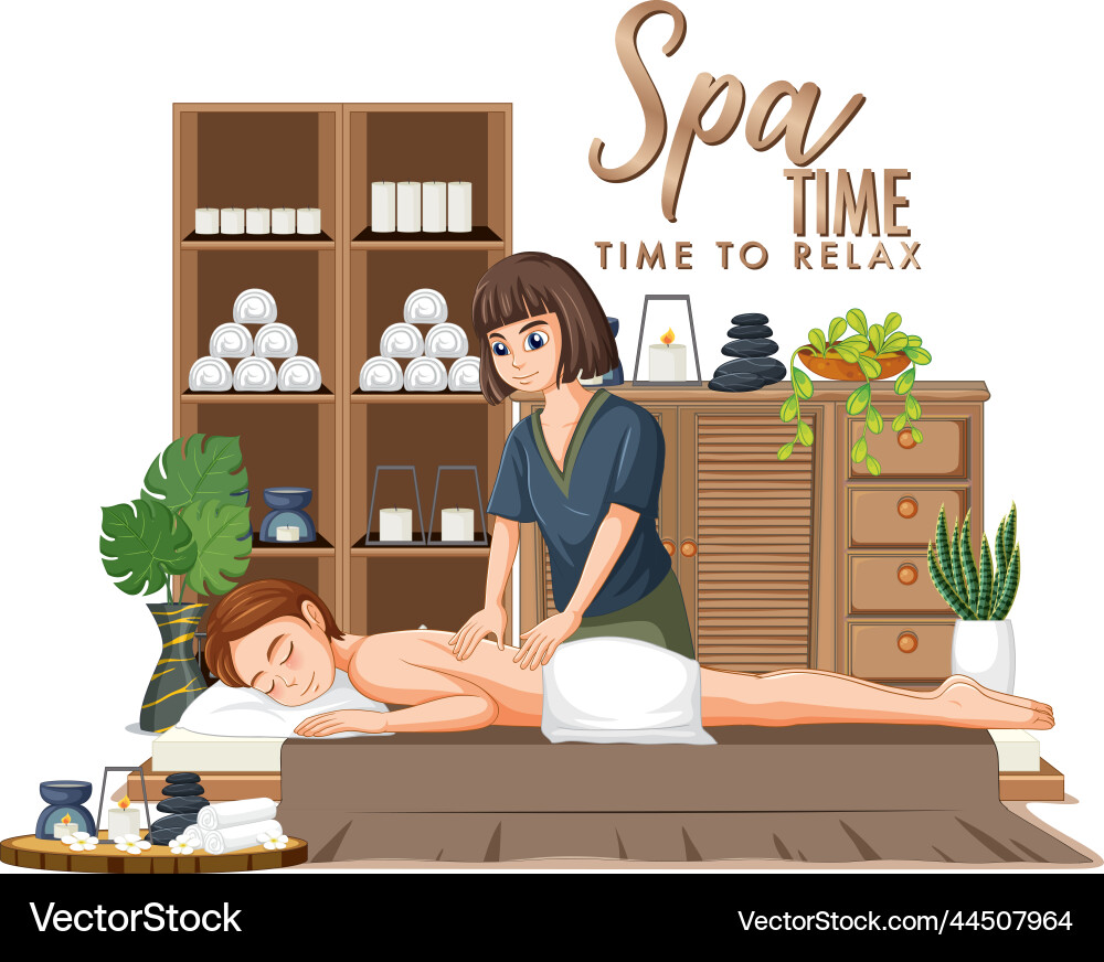Spa time text design for banner or poster Vector Image