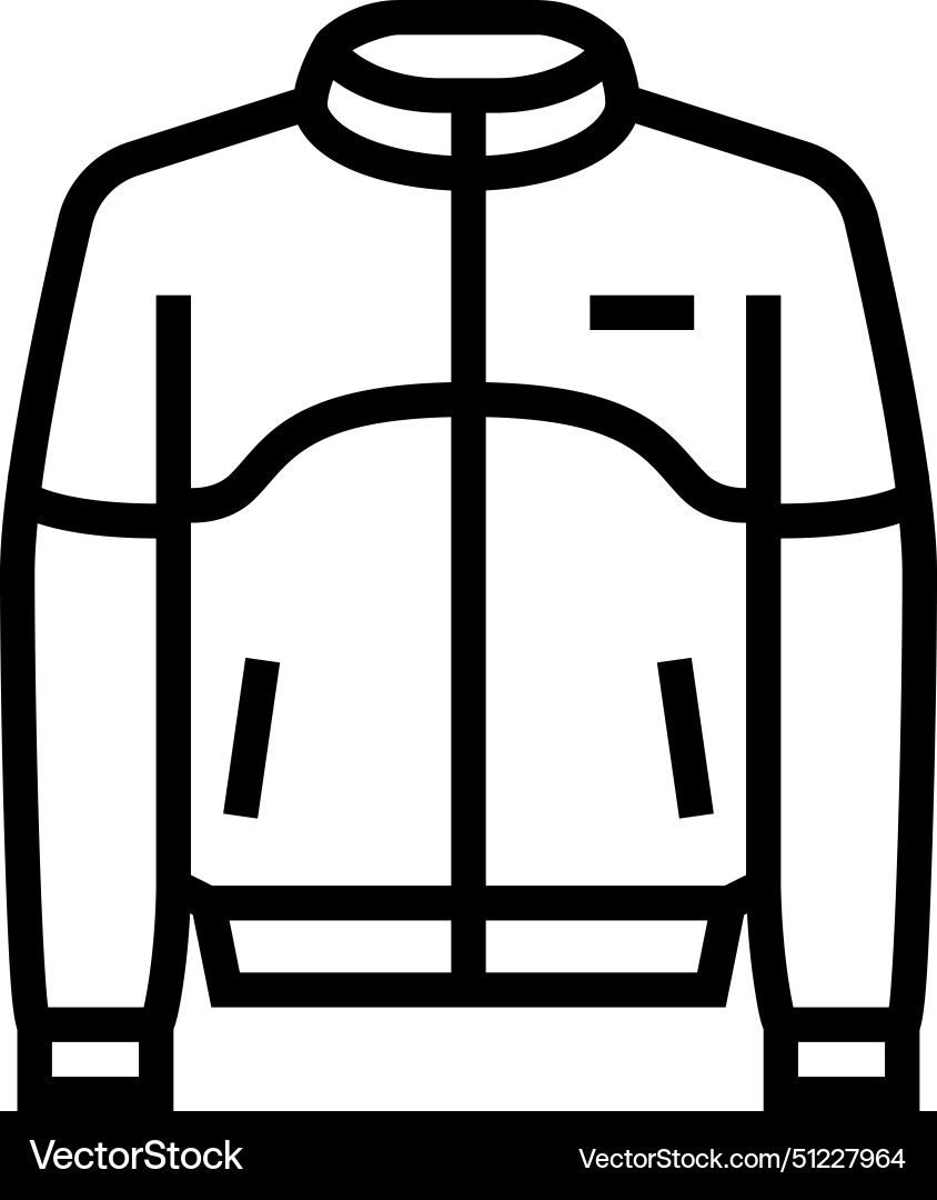 Track jacket clothing line icon Royalty Free Vector Image