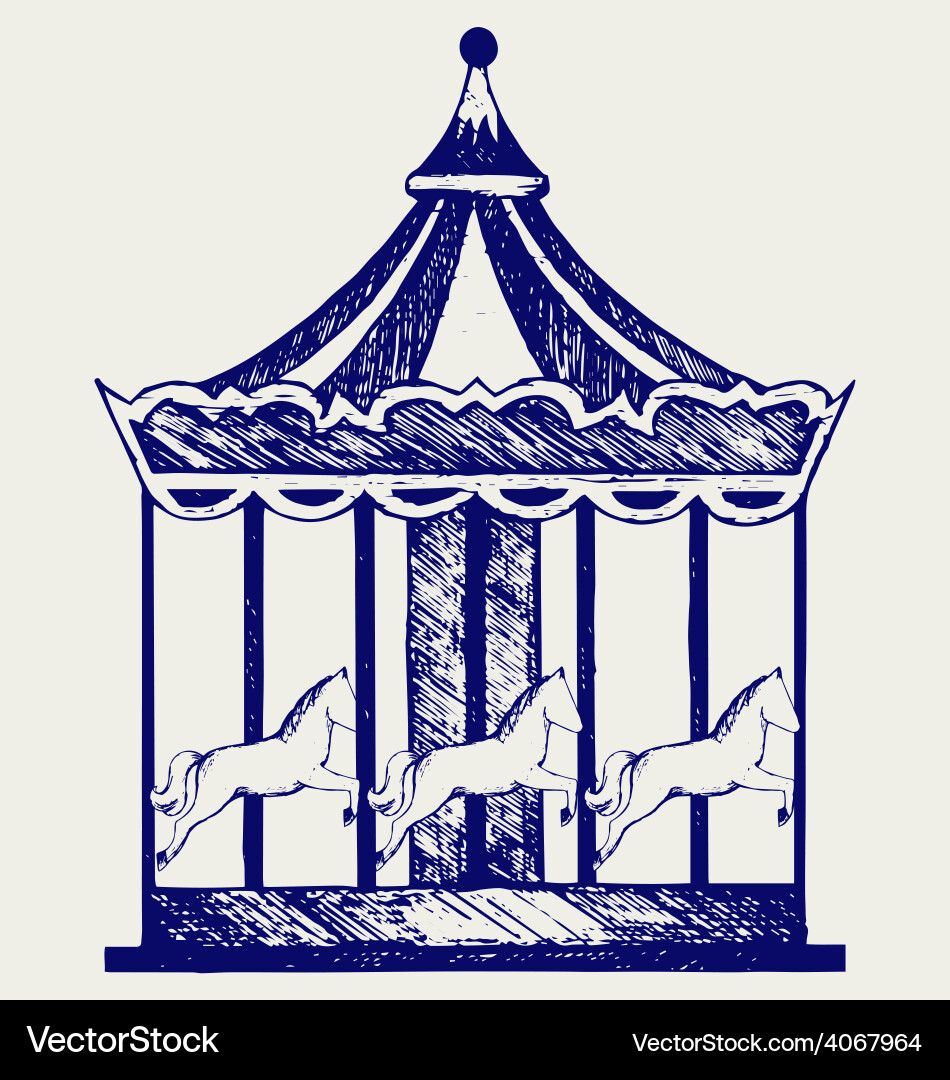 Vintage Carousel Sketch Royalty Free Vector Image