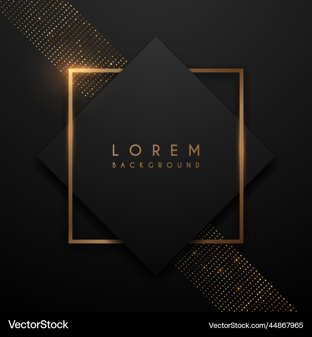 Black and Gold Luxury Square Background Royalty Free Vector