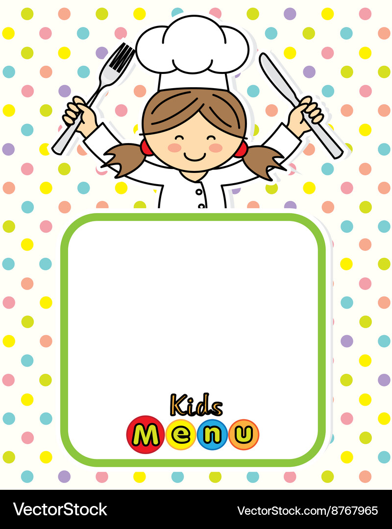Cute Chef Girl with Hat – Royalty-Free Vector | VectorStock
