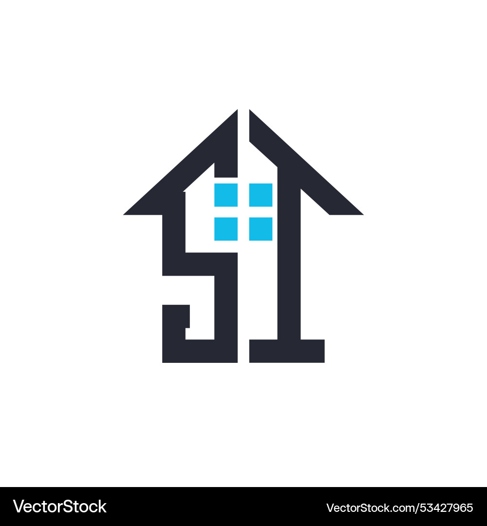 Initials st house logo design creative letter st Vector Image
