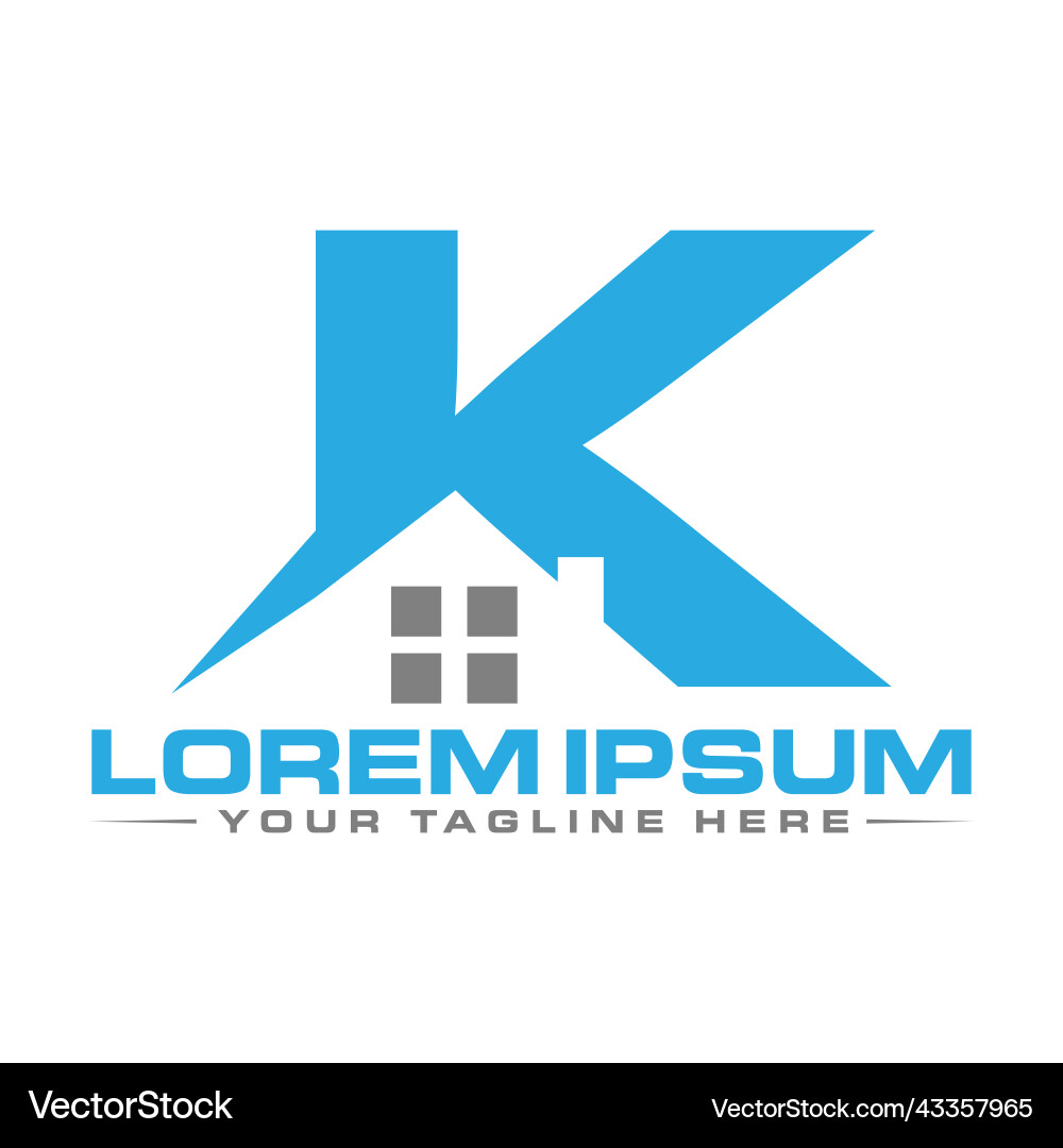 K real estate logo design Royalty Free Vector Image
