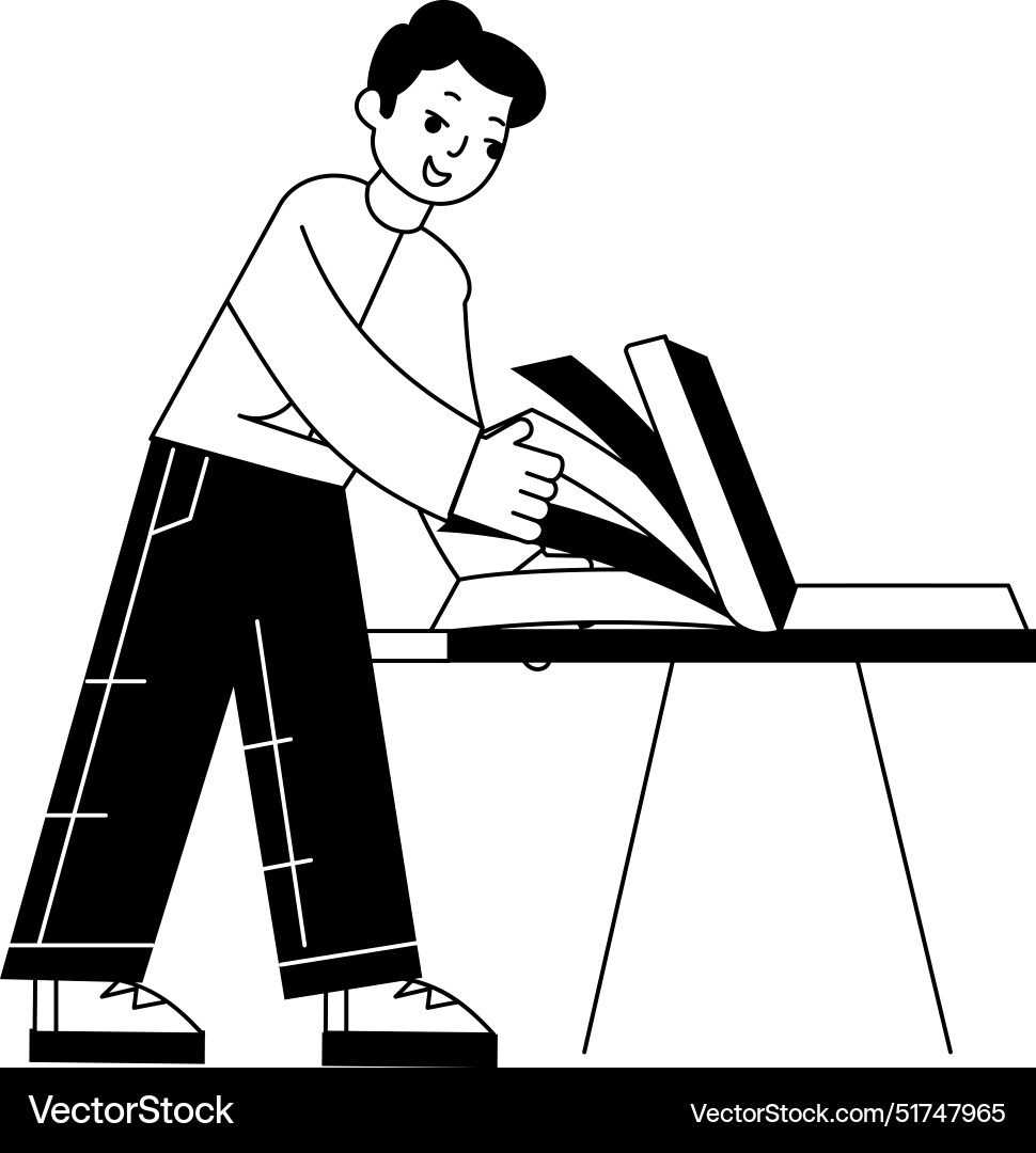 Latest outline mini showing student s Royalty Free Vector