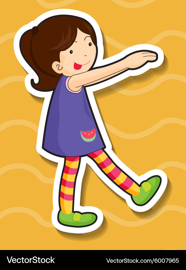 Little girl doing silly pose Royalty Free Vector Image