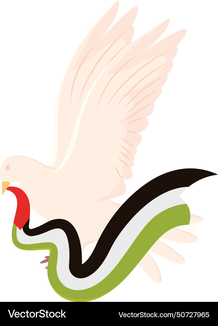 Peace dove character with flag Royalty Free Vector Image