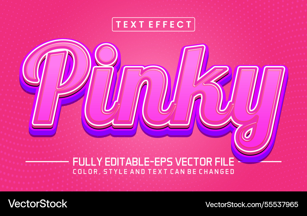 Pinky pink font text effect editable Royalty Free Vector
