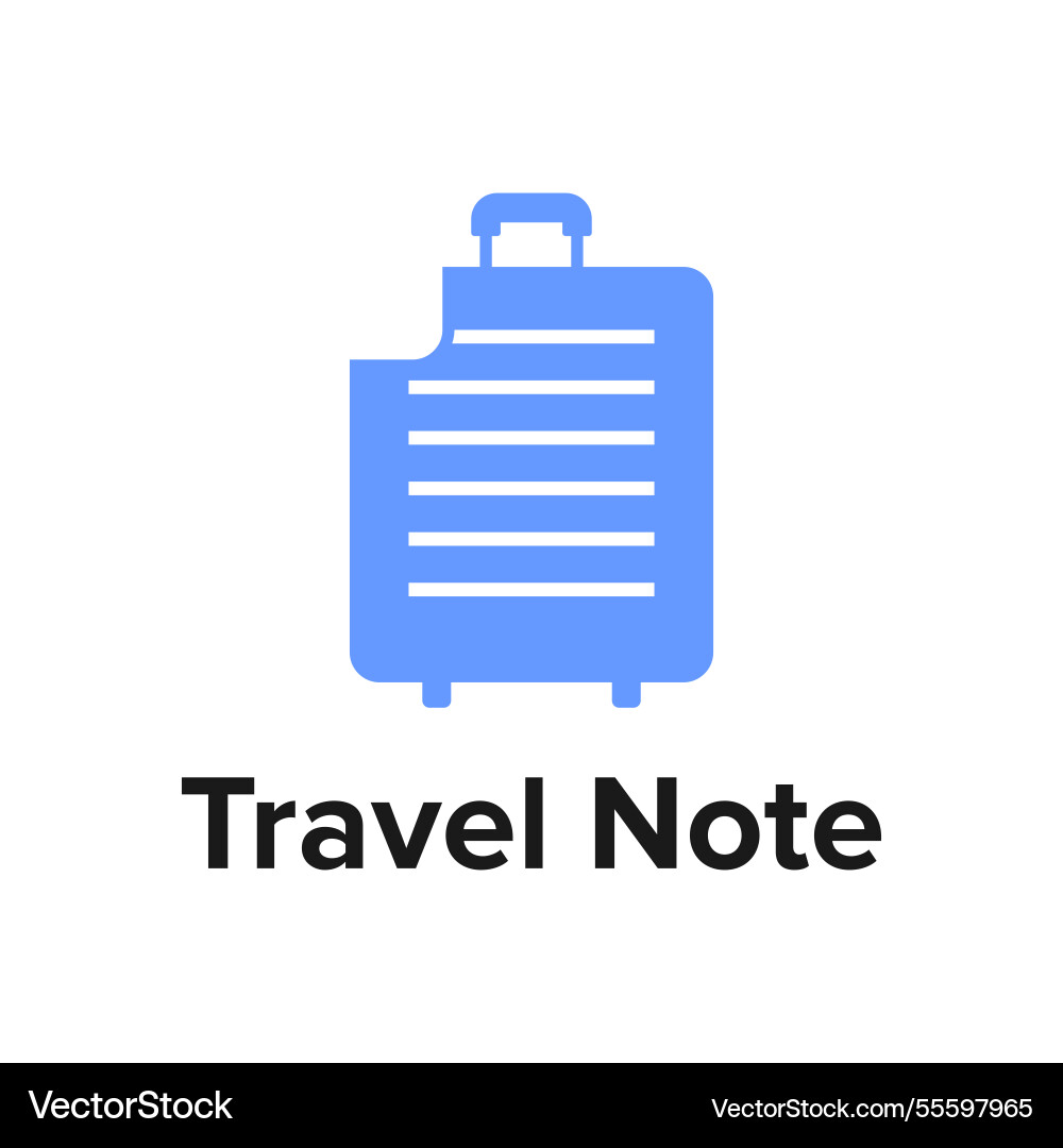 Travel note flat minimalist logo design Royalty Free Vector