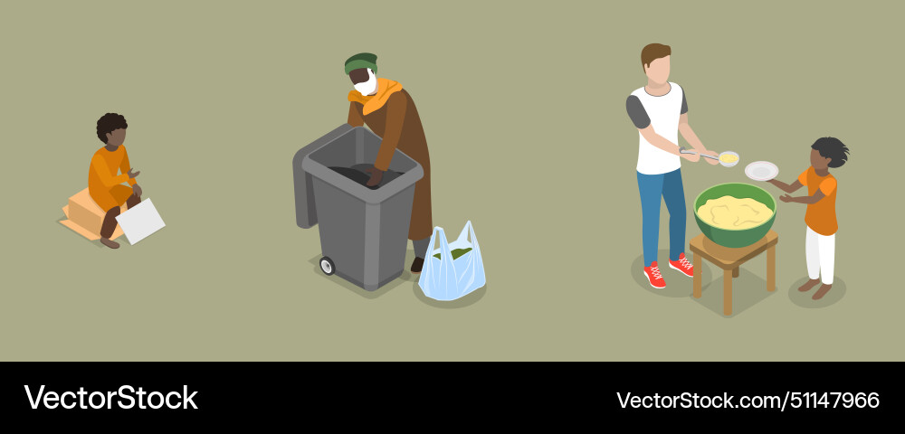 3d isometric flat of food Royalty Free Vector Image