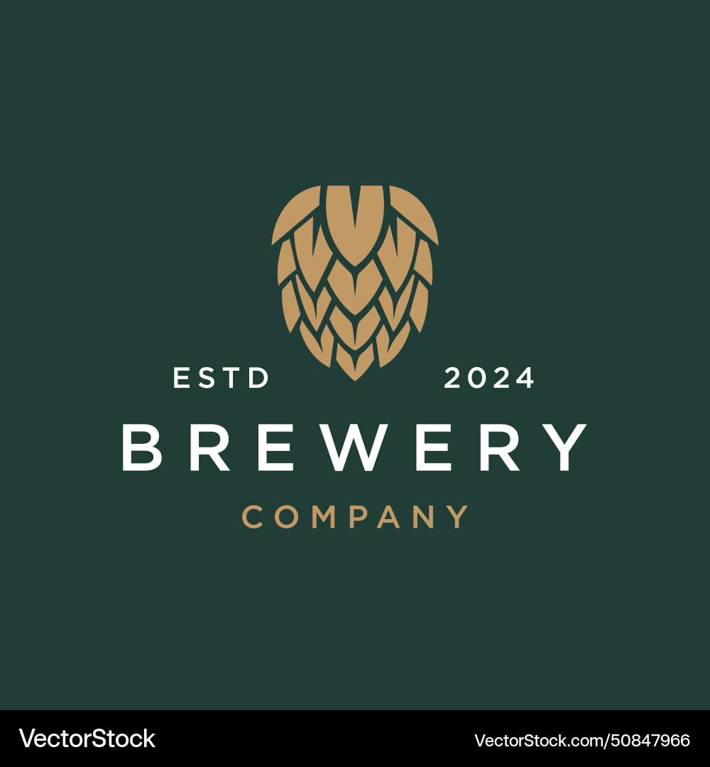 Brewery brewing hop logo Royalty Free Vector Image
