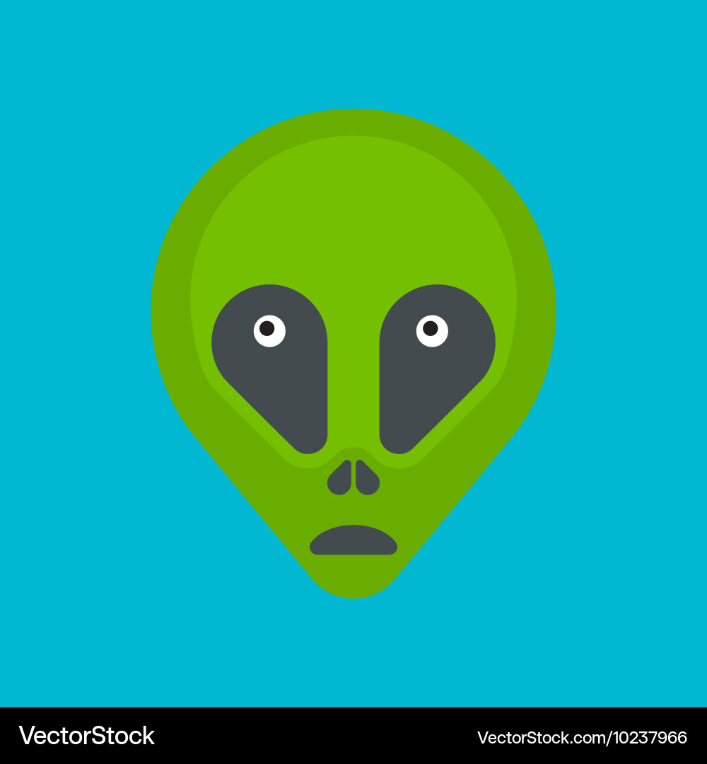 Green cartoon aliens head isolated Royalty Free Vector Image