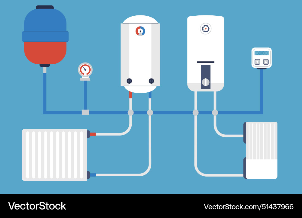 Home heating system smart energy saving house Vector Image