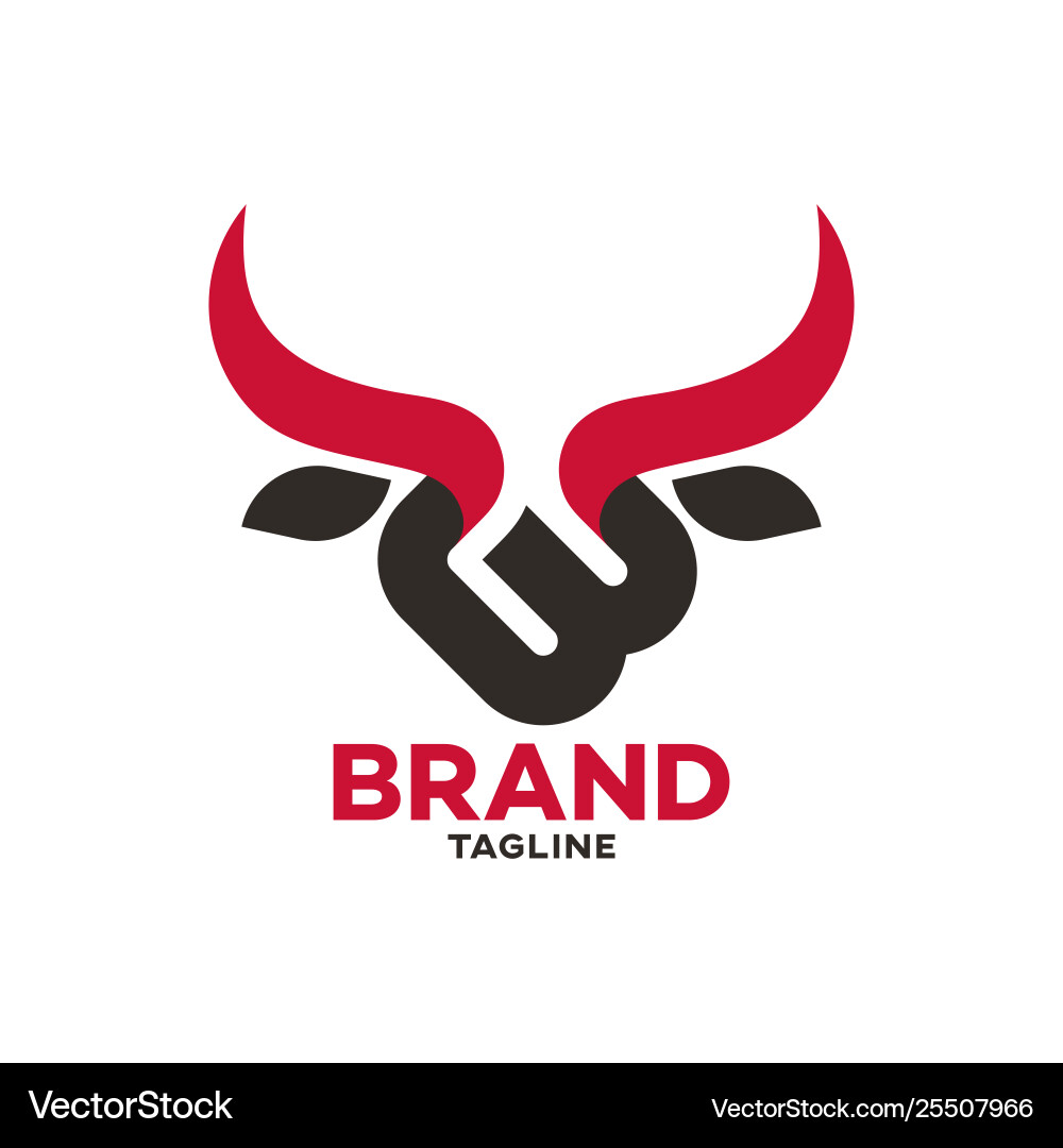 Modern bull and letter b logo Royalty Free Vector Image