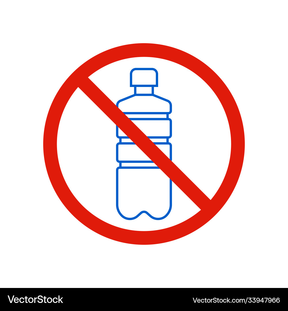 No plastic bottle littering warning sign Vector Image