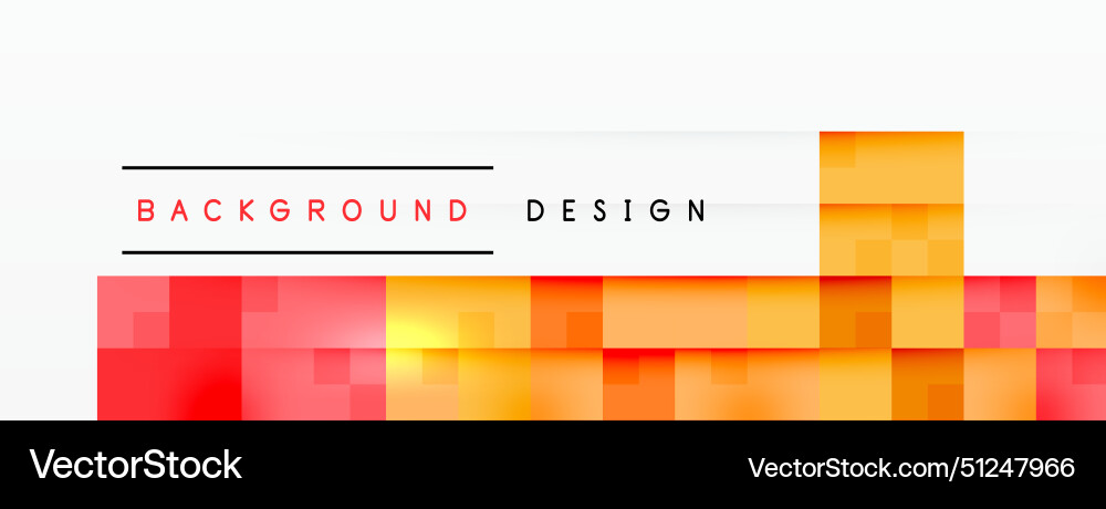 Rectangular background design with red and yellow Vector Image