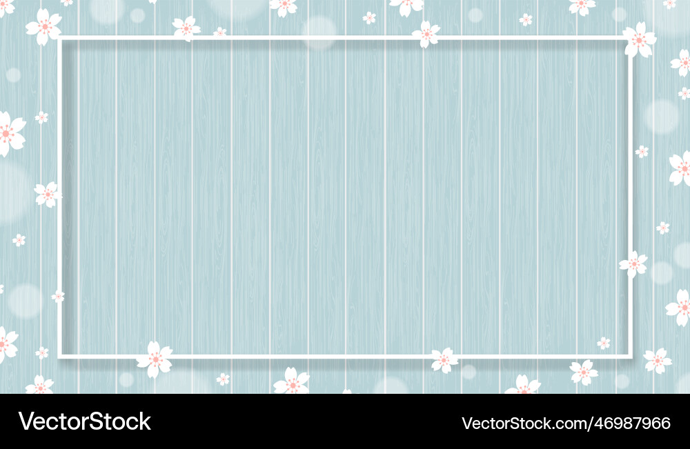 Spring background with cute sakura flower border Vector Image
