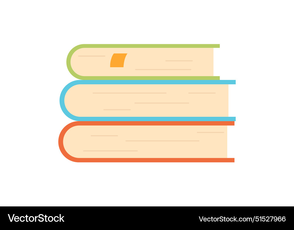Stack of paper books or textbooks for reading Vector Image