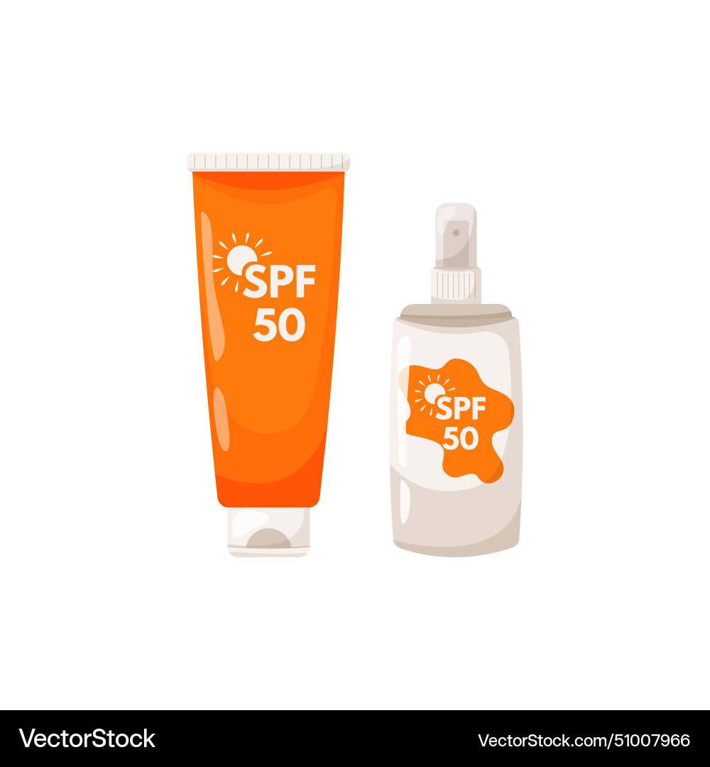 Sunscreen & After-Sun Lotion Royalty Free Vector Image