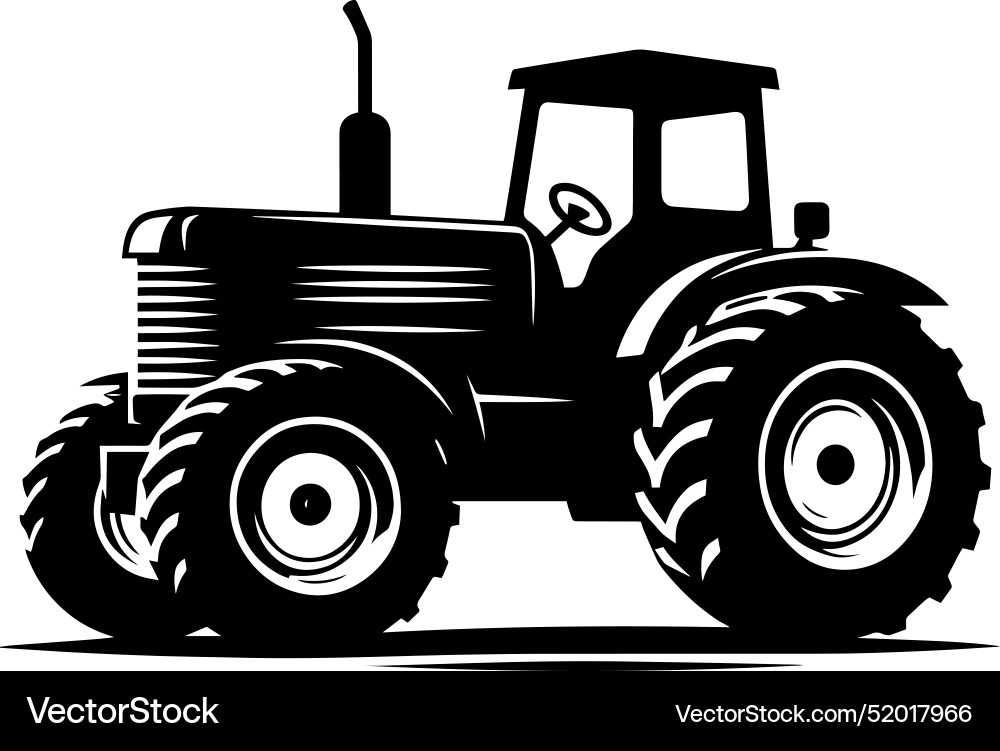 Tractor silhouette isolated on a white background Vector Image