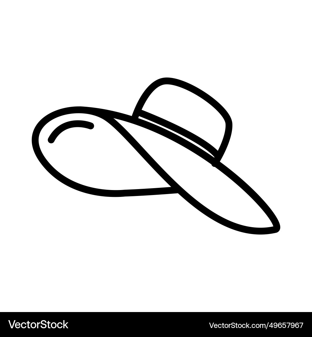 Beach hat line logo icon image Royalty Free Vector Image