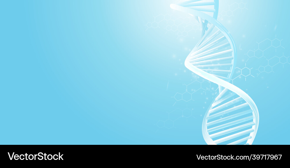 Dna double helix model on a light blue background Vector Image