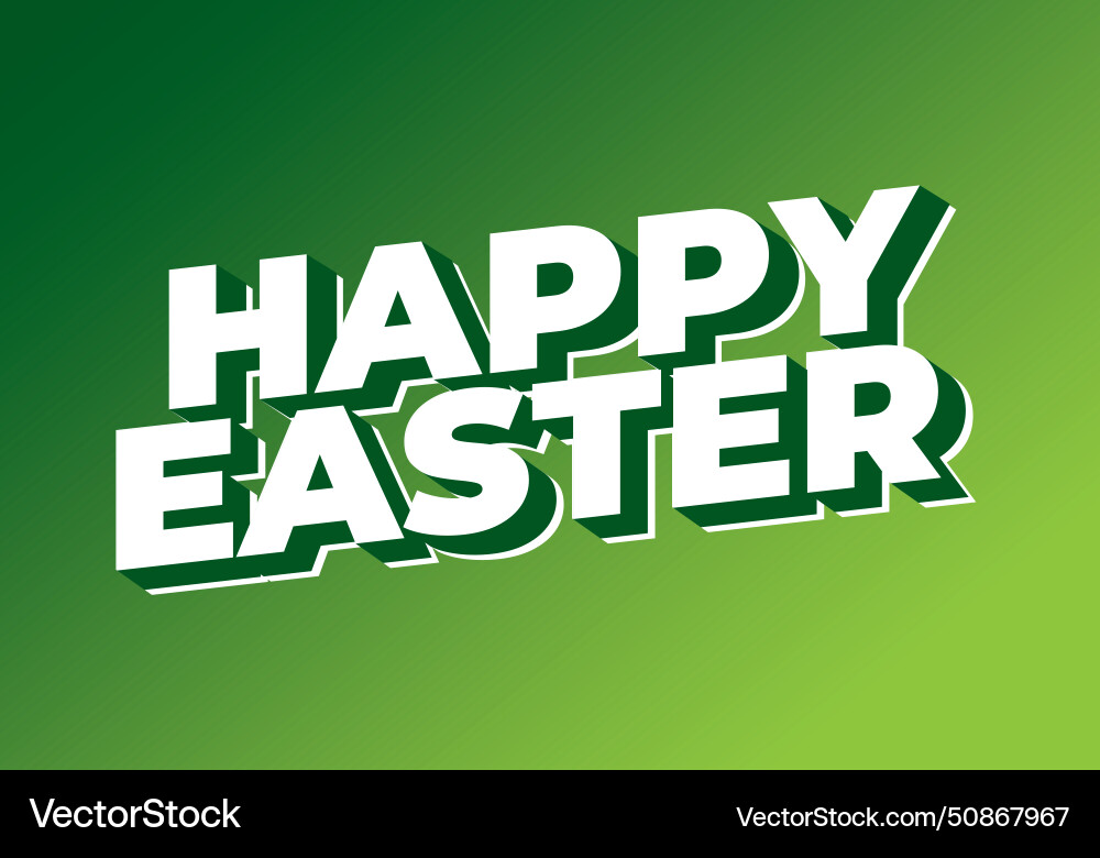 Happy easter text effect design in eye catching Vector Image