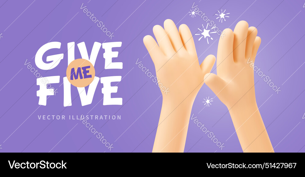 High five give me gesture banner Royalty Free Vector Image